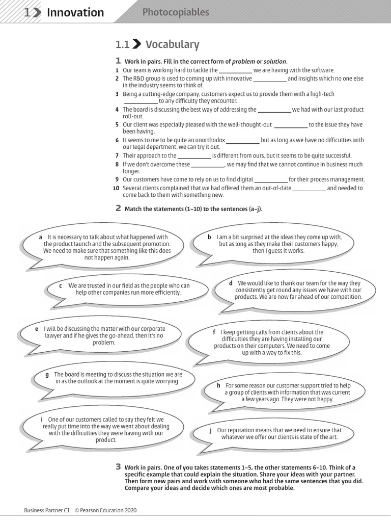 Business Partner C1 Vocabulary Extra | PDF