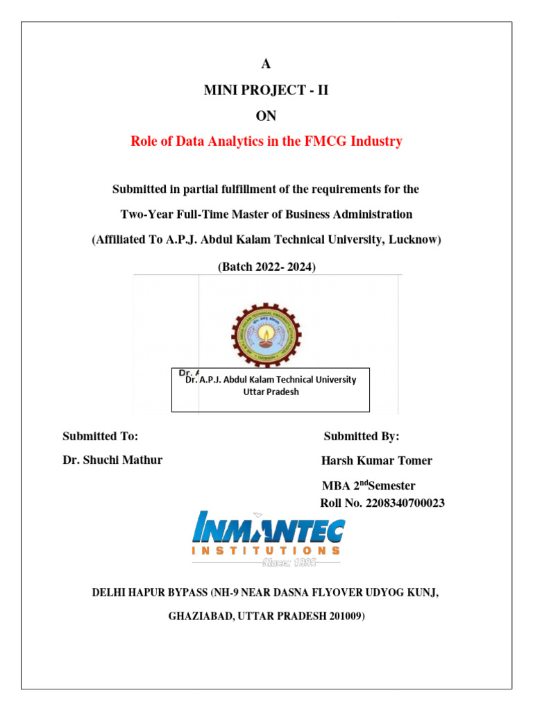 Inmantec Harsh Mini Project 02 | PDF