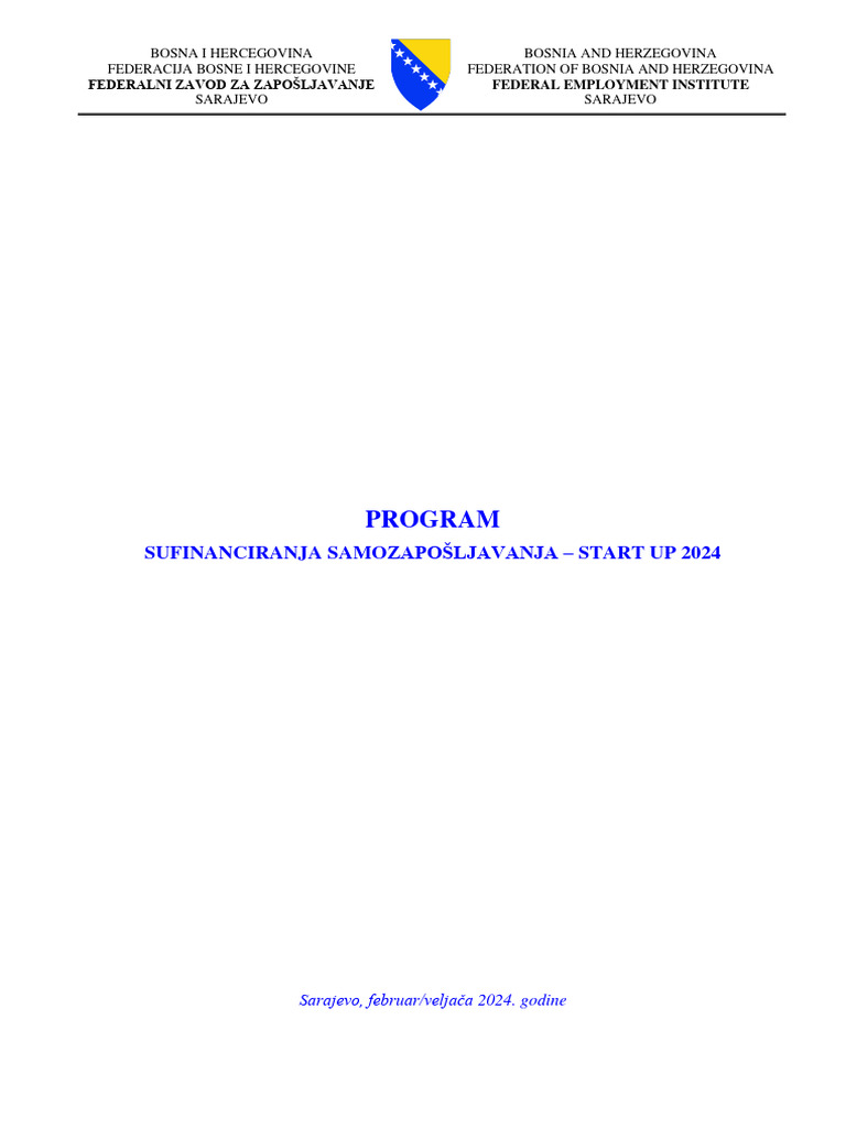 Program START UP 2024-Prijedlog | PDF