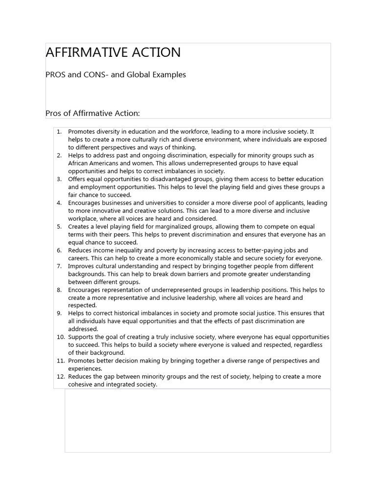 DEBATE Affirmative Action | PDF | Affirmative Action | Equal Opportunity