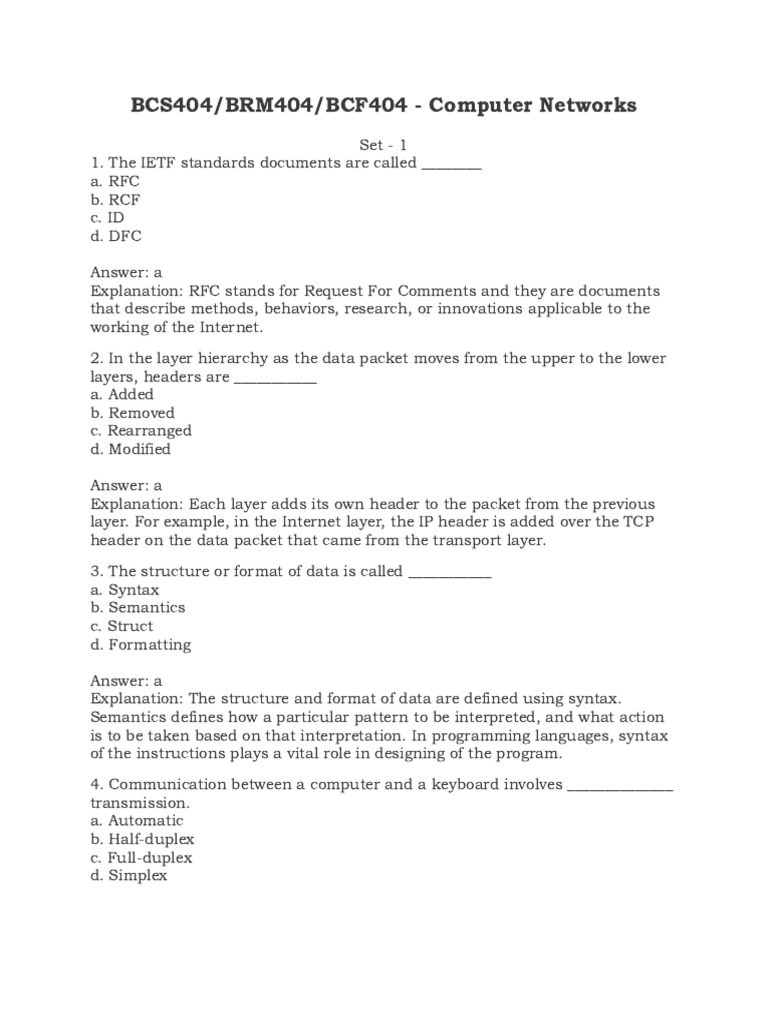 CN Question Bank | PDF | Osi Model | Computer Network