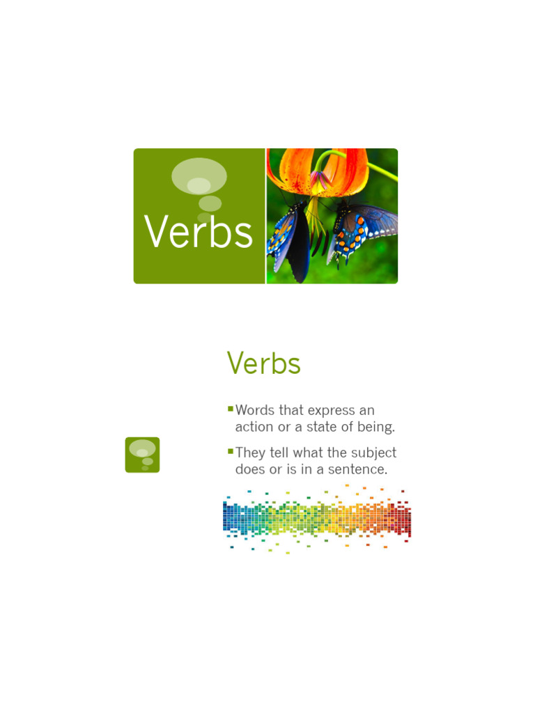 Verbs (Handout) | PDF | Verb | Grammatical Number