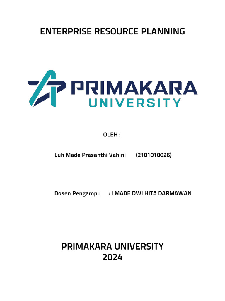 Proses Modelling Pada ERP - Universitas Primakara | PDF