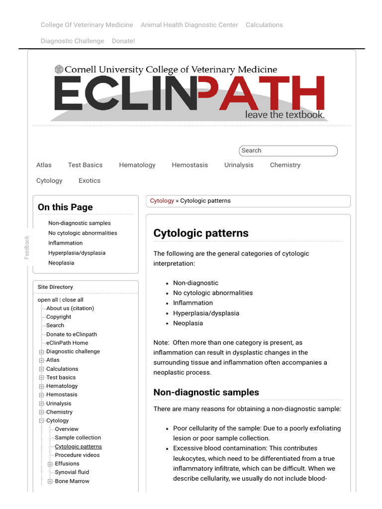 Cytologic Patterns - Eclinpath | PDF | Inflammation | Macrophage