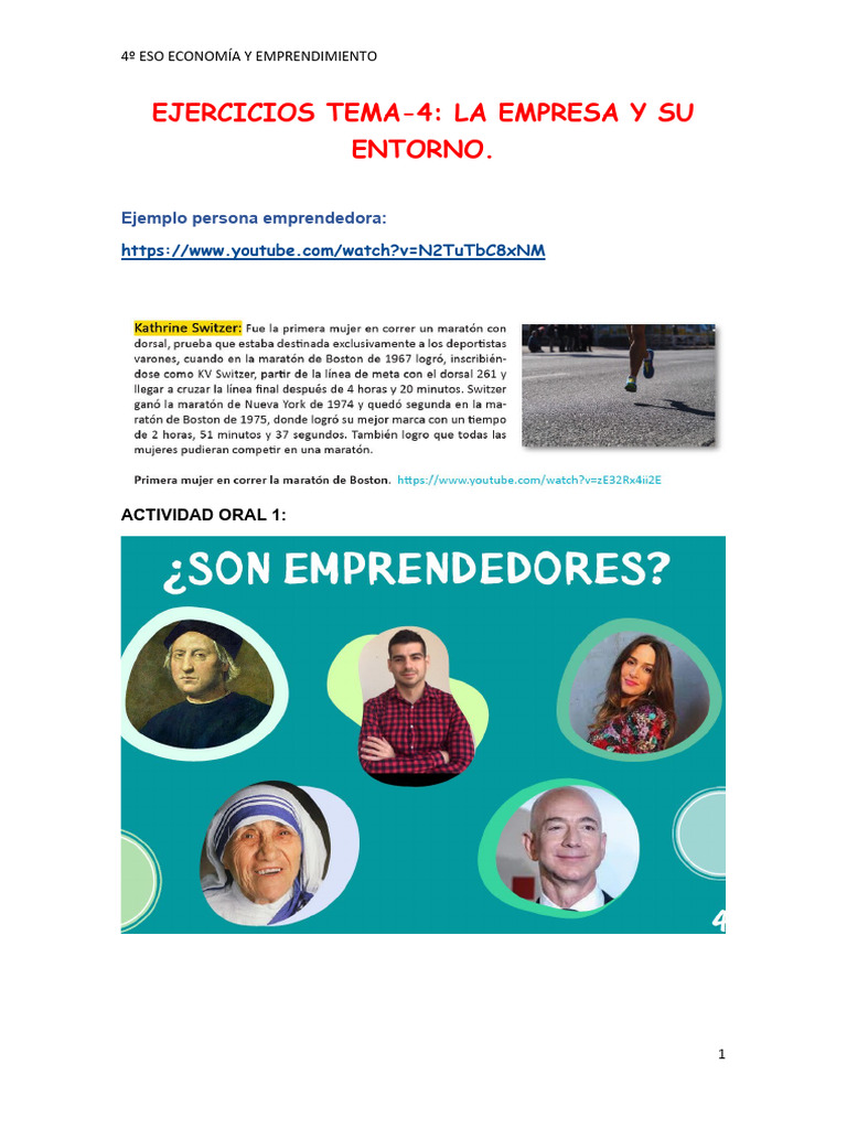 Ejer T-4 Empresa y Entorno | PDF | Inflación | Iniciativa empresarial
