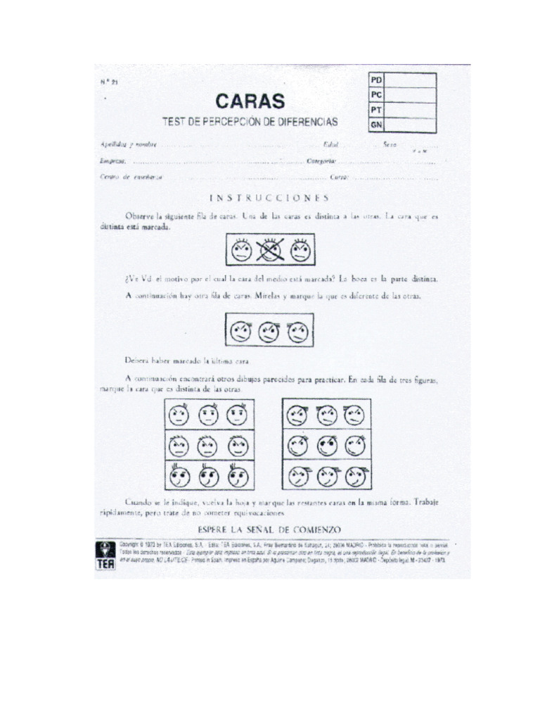 Test Caras | PDF