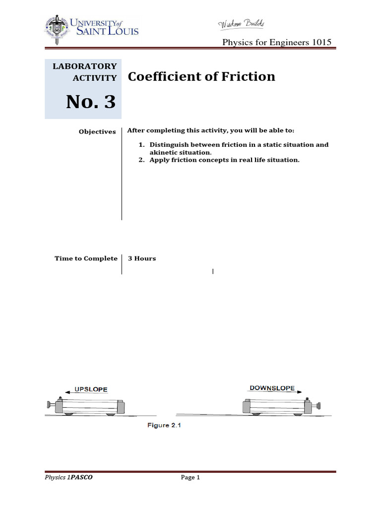 EXP 3 Coefficient of Friction Final | PDF | Friction