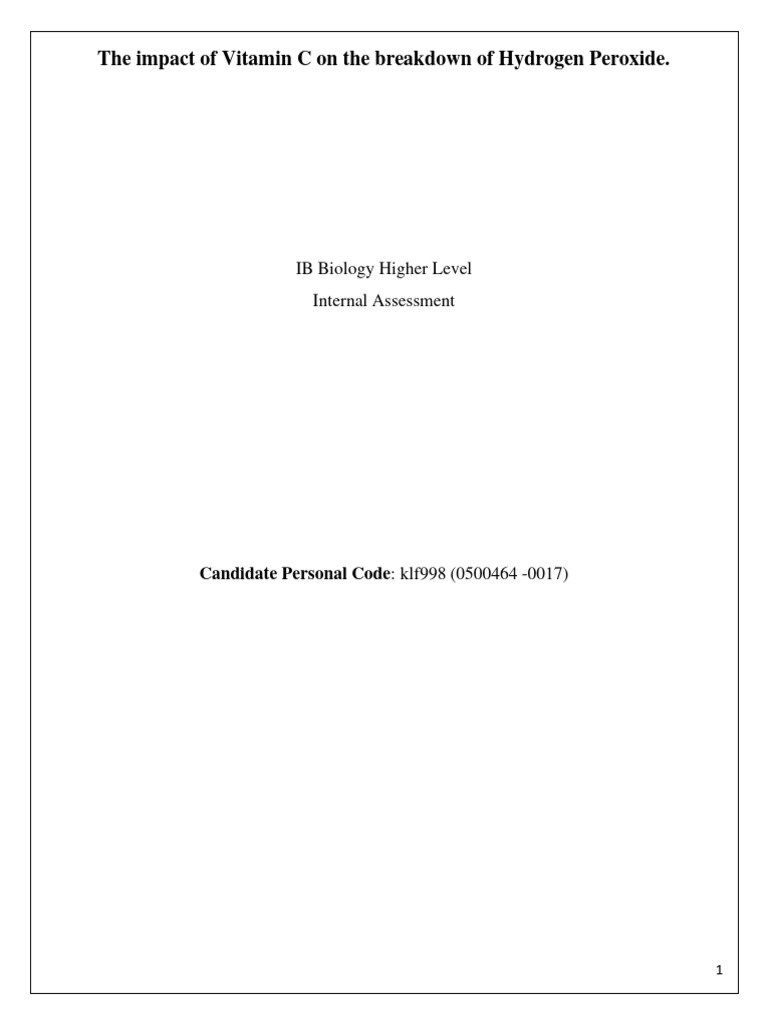 Mahyar Rahmani IA Biology Final Draft | PDF | P Value | Catalase