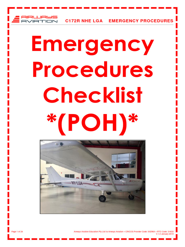 C172R Emergency Procedures | PDF | Business | Finance & Money Management