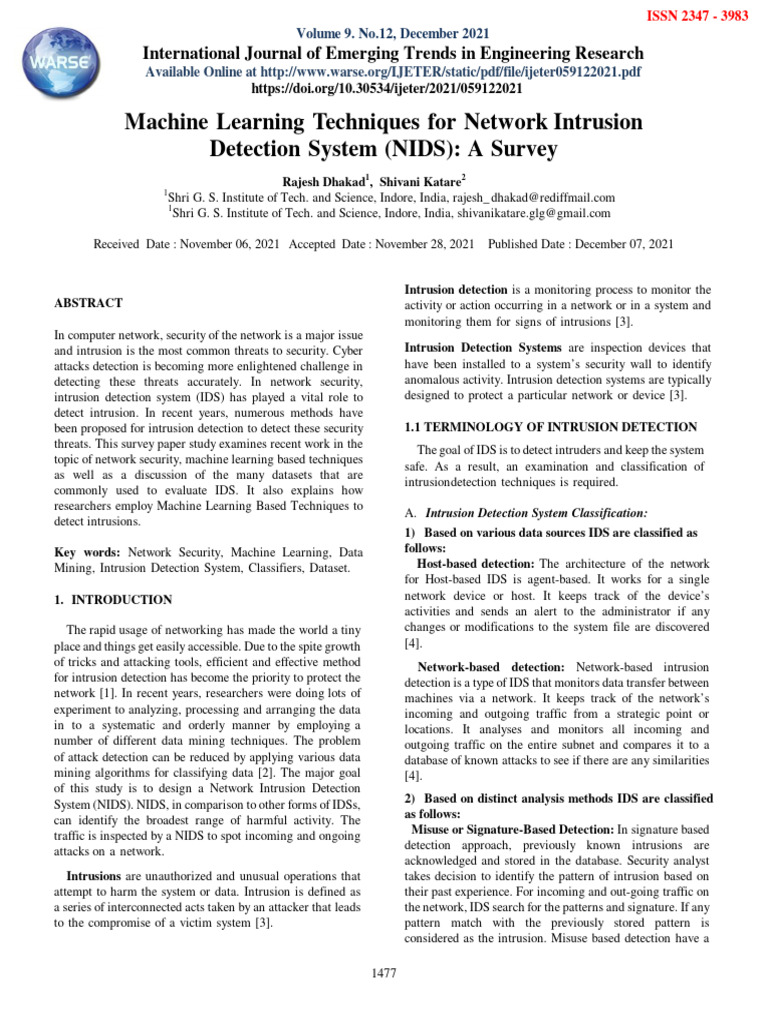 Machine Learning Techniques For Network-1 | Download Free PDF | Machine Learning | Cluster Analysis
