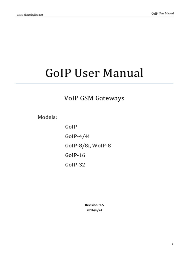 GoIP Series User Manual V1.5 | PDF | World Wide Web | Internet & Web