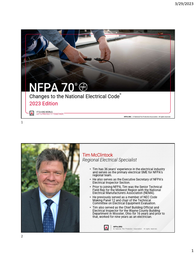 2023 Nec Changes Presentation | PDF | Electromagnetism | Electricity
