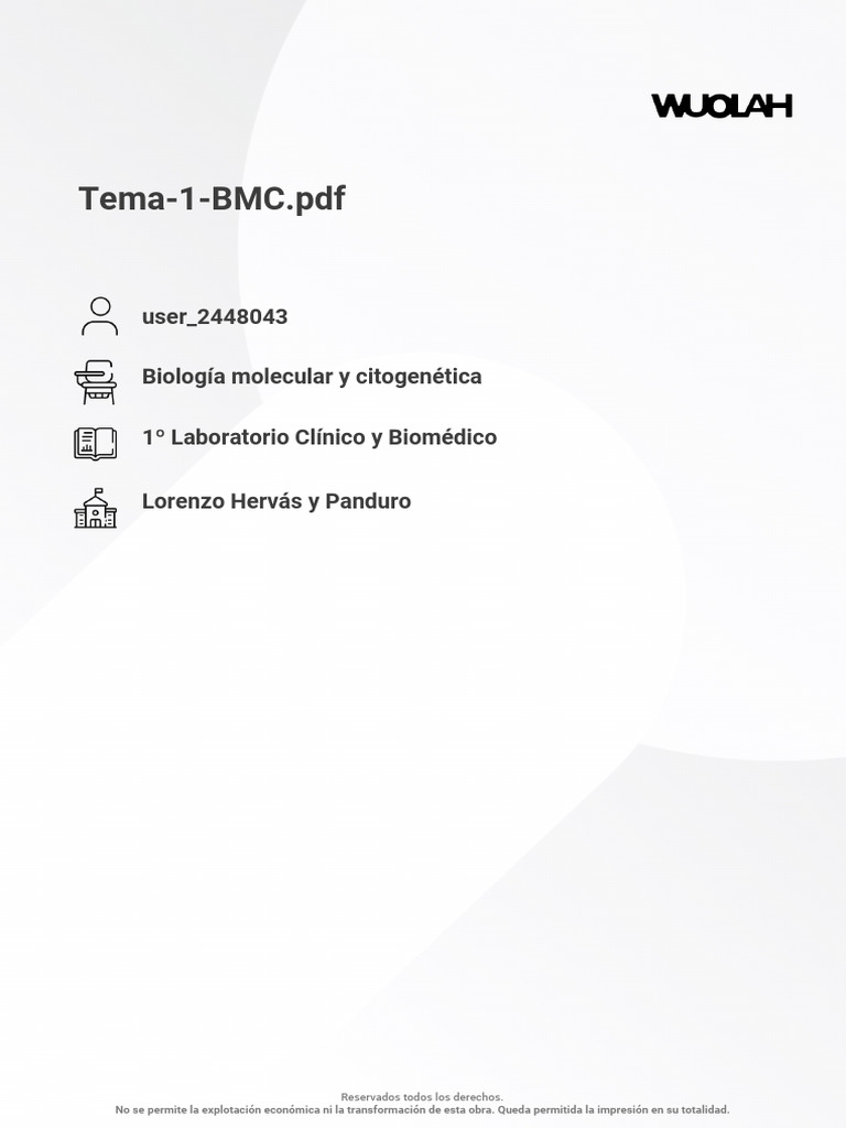 Tema 1 BMC PDF | PDF | Citogenética | Cromosoma