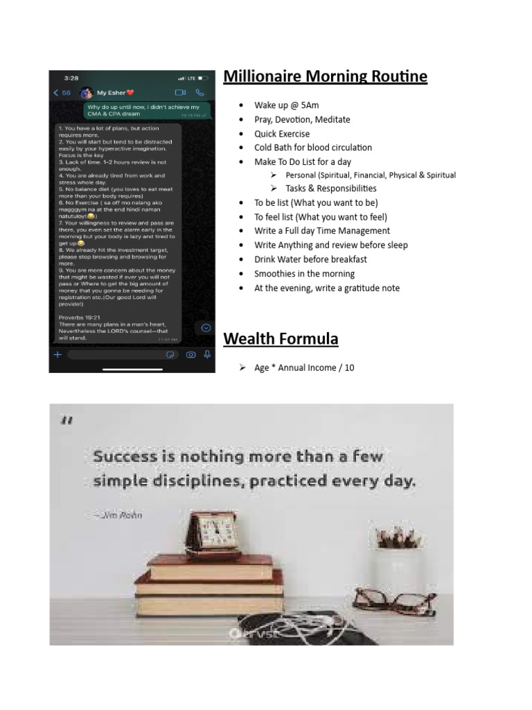 Millionaire Morning Routine | PDF