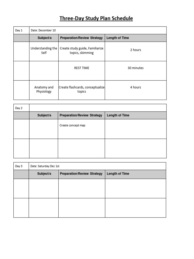 Study Plan | PDF