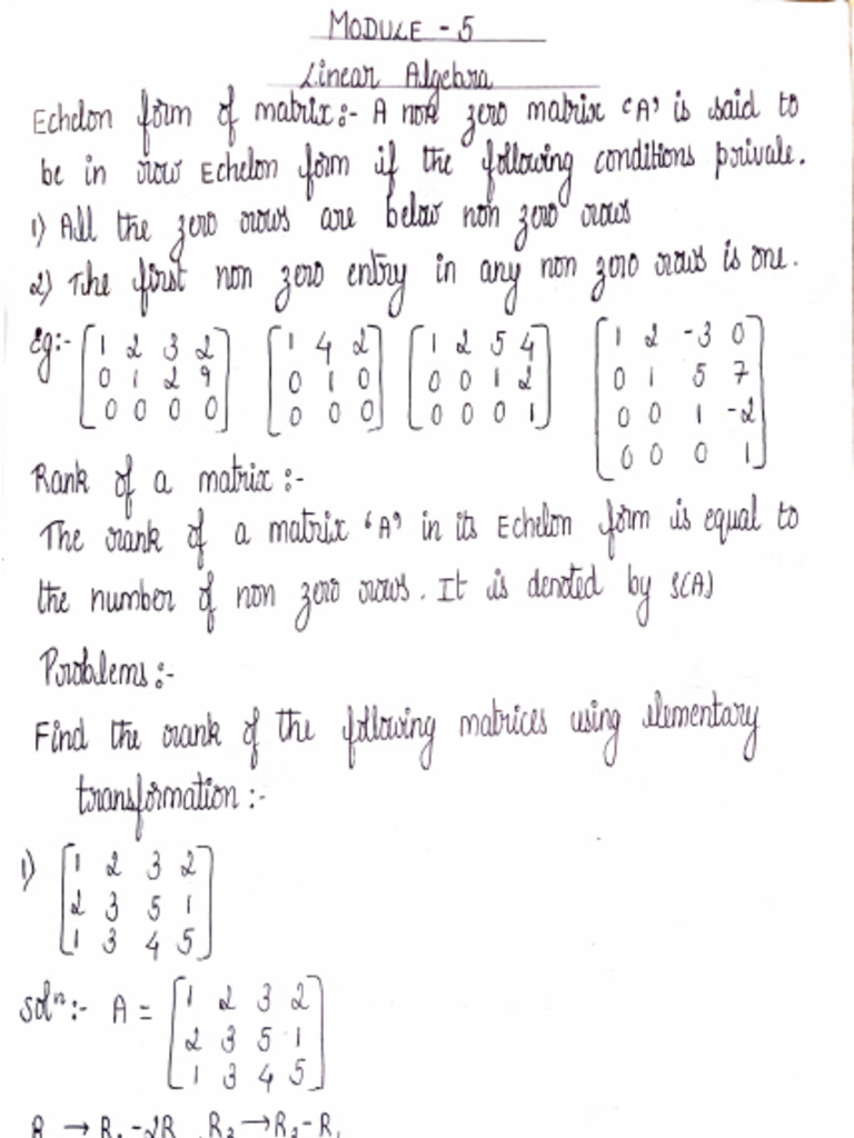 MODULE 5 Linear Algebra | PDF