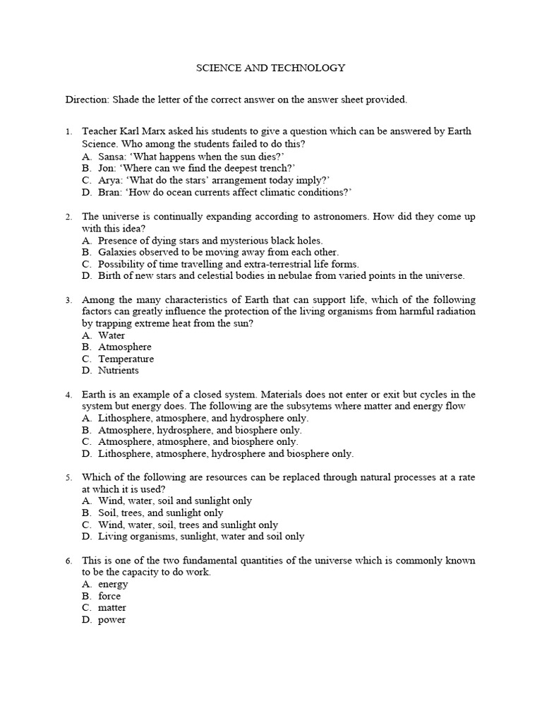 Science 1 | PDF | Earth | Water