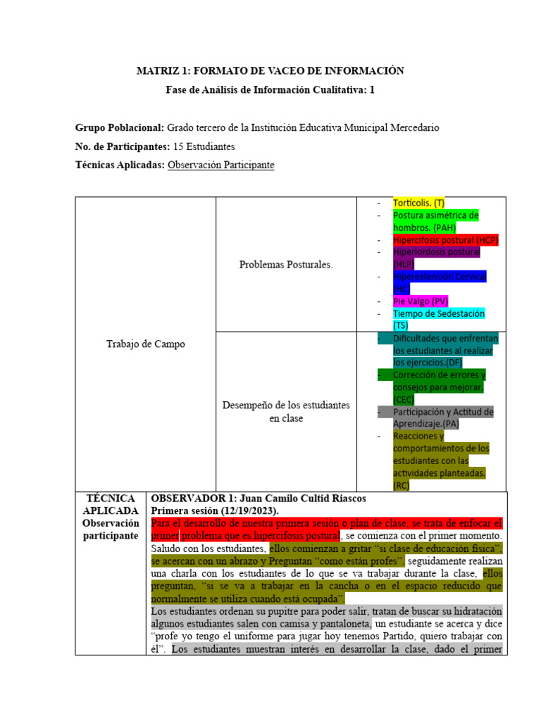 MATRIZ 1. | PDF | Corriendo | Rodilla