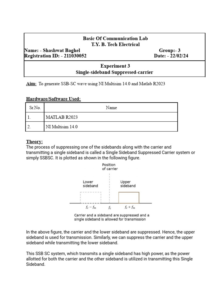 Expt 3 BOC | PDF | Frequency Modulation | Electrical Engineering