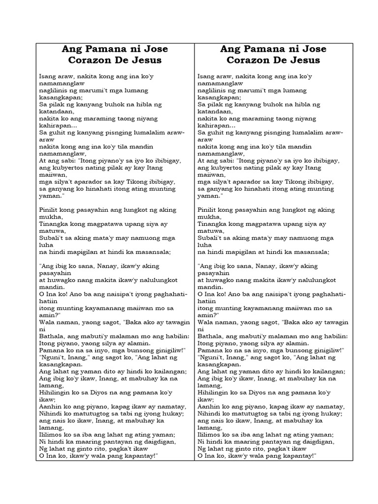 Ang Pamana Ni Jose Corazon de Jesus | PDF