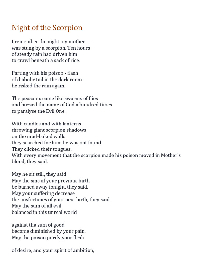 Night of The Scorpion | PDF