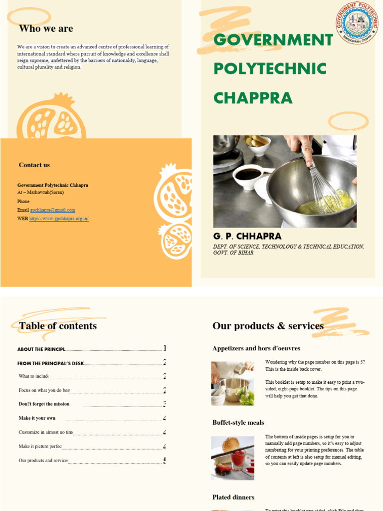 Placement Btochure of GP Chhapra | PDF | Hors D'oeuvre | Cuisine