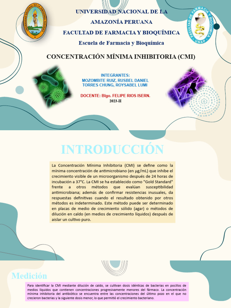 Concentración Minima Inhibitoria Cmi | PDF | Especialidades Medicas ...