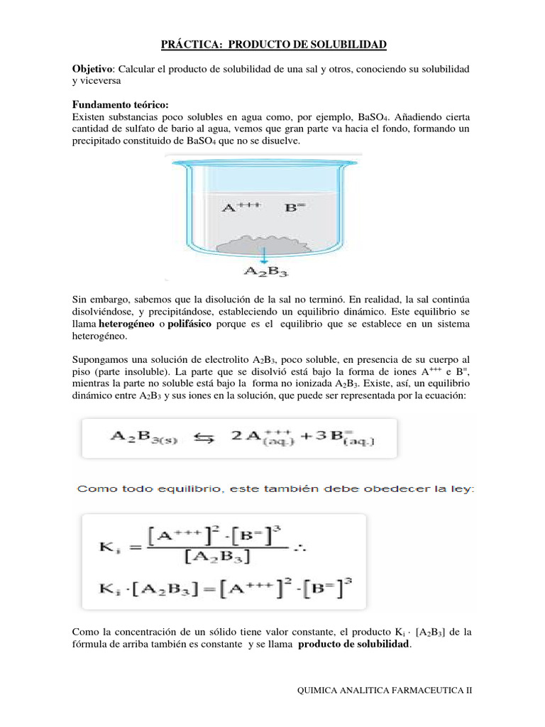 Cálculo del Producto de Solubilidad Kps | PDF | Solubilidad | Concentración