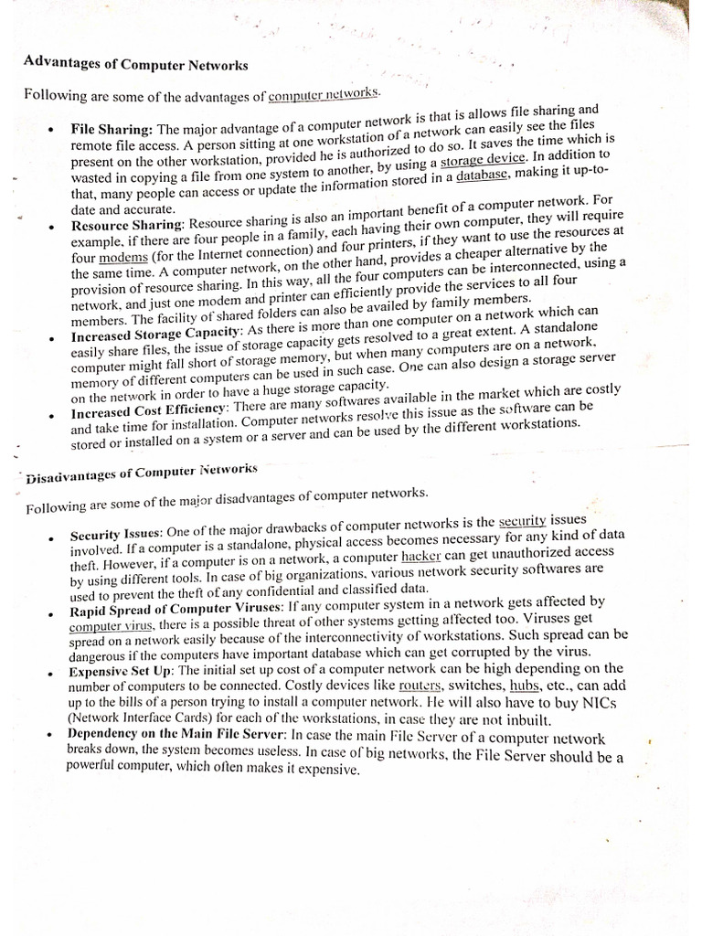 Merits and Demerits of Computer Network | PDF