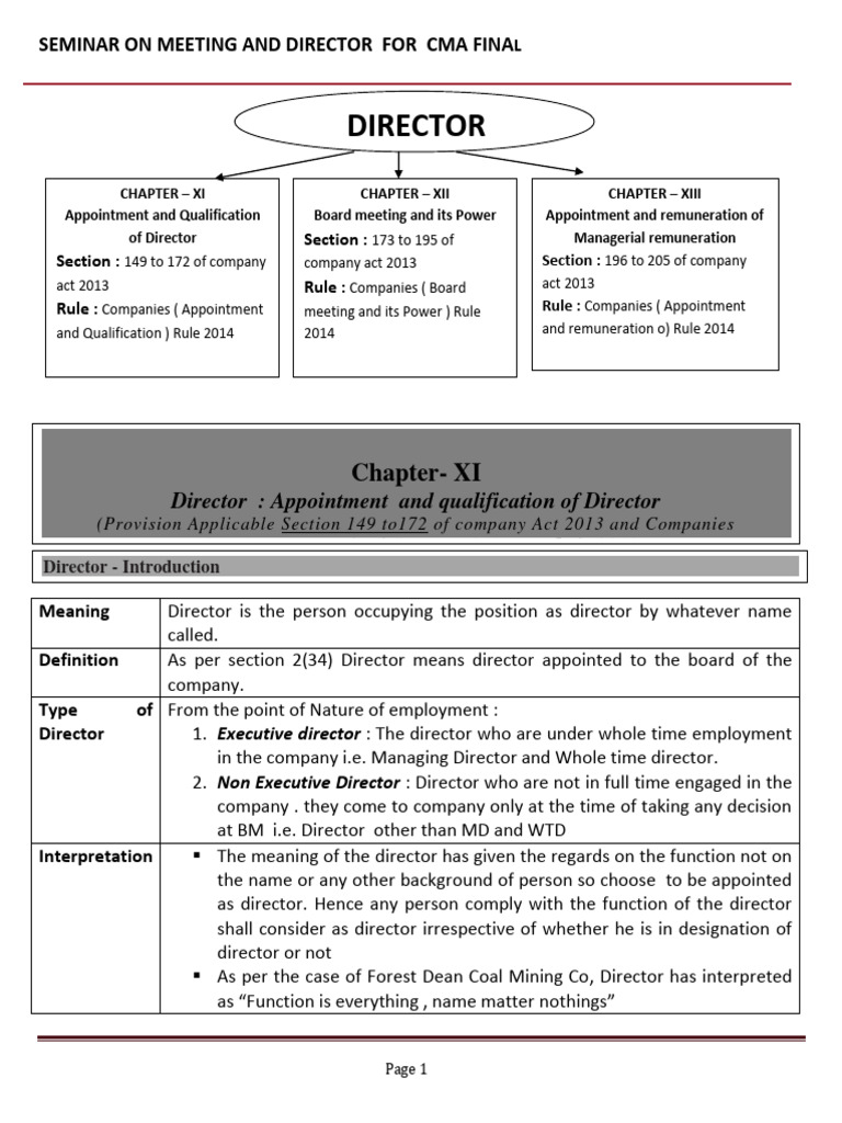 CMA Final: Director & Meeting Seminar | PDF | Proxy Voting | Board Of ...