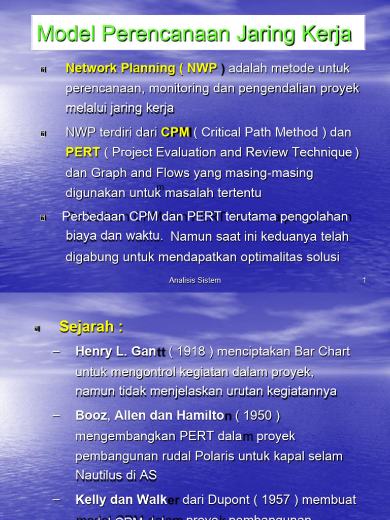 01 Pengertian Network Planning & Tugas 1 | PDF