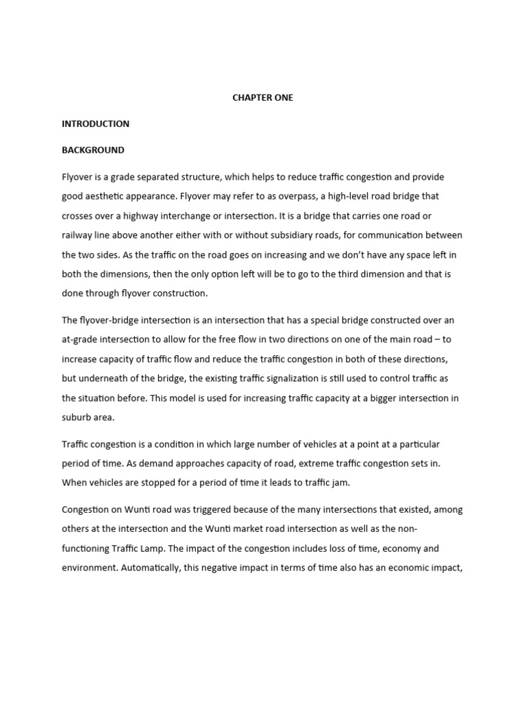 A Proposed Fly-Over Model Plan For Traffic Conundrum at Wunti Market ...