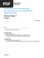 Stage 6 Science Test Paper 1 | PDF | Solubility | Mixture