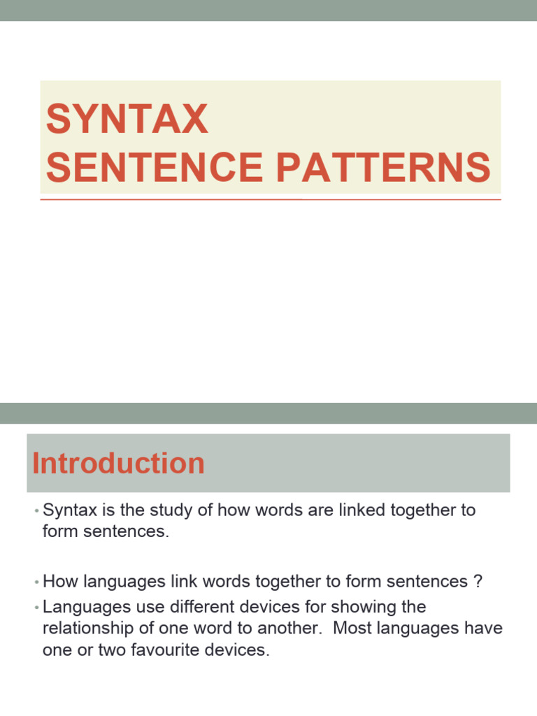 9 Syntax | PDF | Word | Grammar