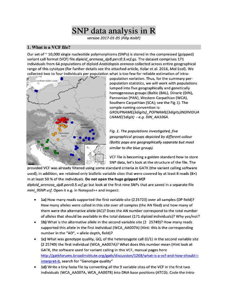SNP Data Analysis in R Version (Filip Kolář) - PDF | PDF