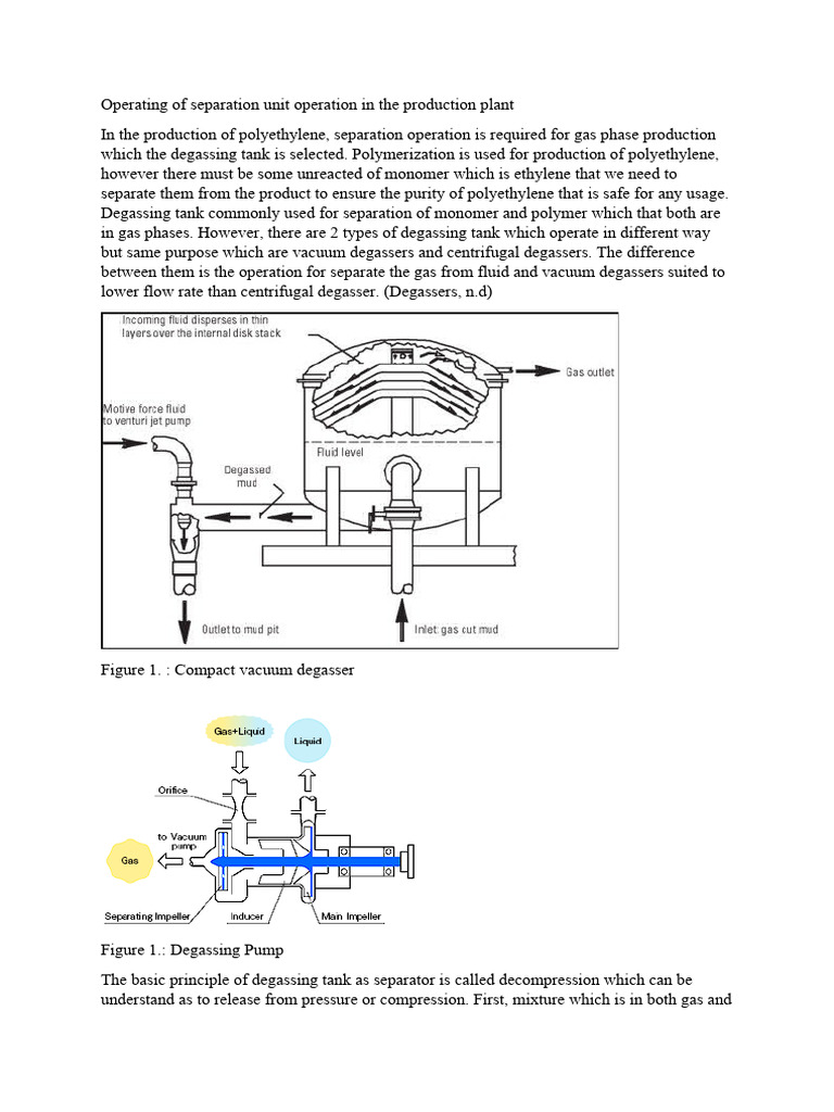 Operating of Separation Unit Operation in The Production Plant | PDF ...