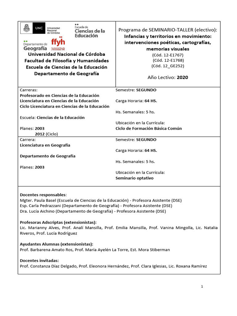 Programa de PSC Infancias y Territorios (2020) ECEyGEO | PDF | Imagen | Experiencia