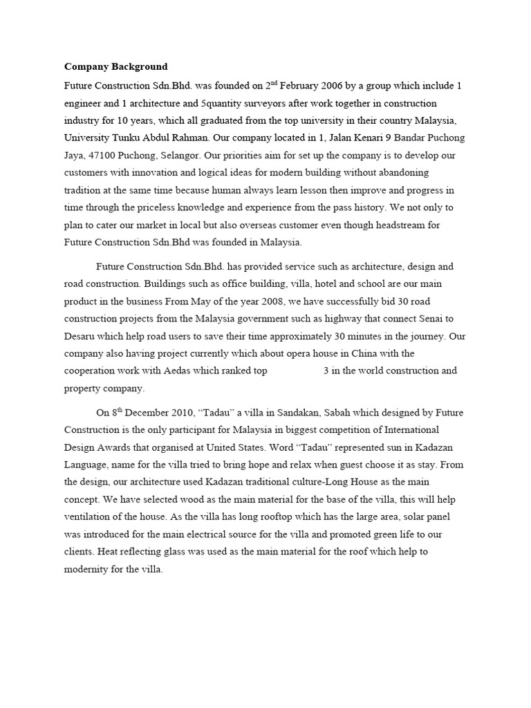 Proposal Mpu - Company Background | PDF