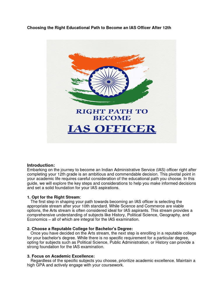 Choosing The Right Educational Path To Become An IAS Officer After 12th ...
