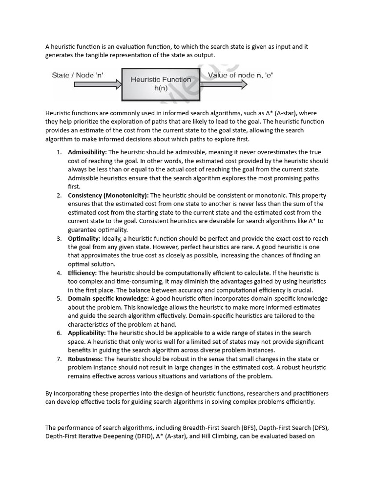 A Heuristic Function Is An Evaluation Function | PDF