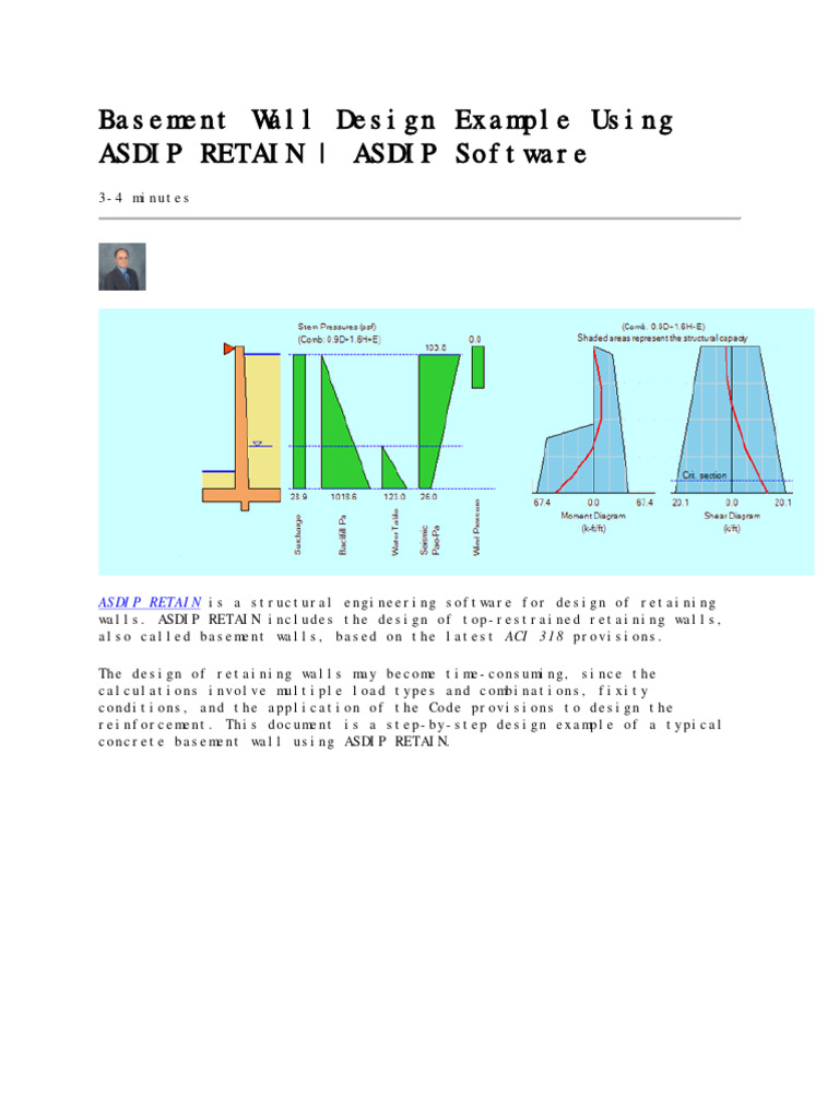 Basement Wall Design Example Using ASDIP RETAIN ASDIP Software ... Basement Wall Design Example Using ASDIP RETAIN ASDIP Software ...