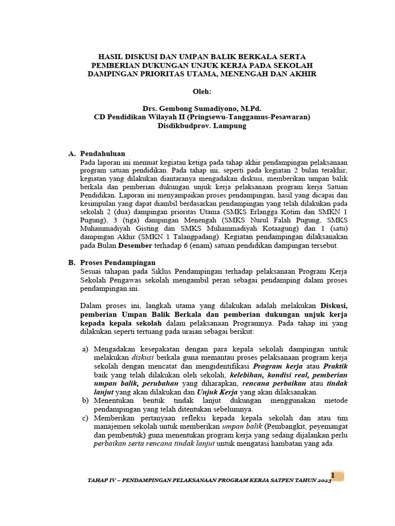 04 Tahap Iv - Pendampingan-Tw4 - BLN3-1 | PDF | Karier & Perkembangan | Bisnis