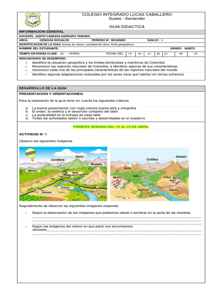 Guia Sociales Segundo Periodo Primera Fase | PDF | Zona tropical ...