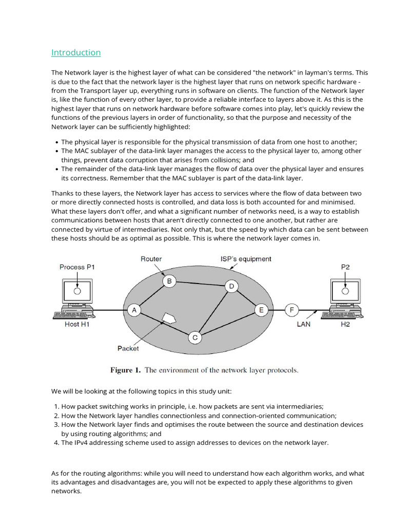 SU5 Network Layer Part 01 | PDF