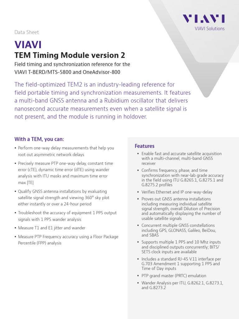 Tem Timing Module Version 2 T Berd Mts 5800 and Oneadvisor 800 Data ...