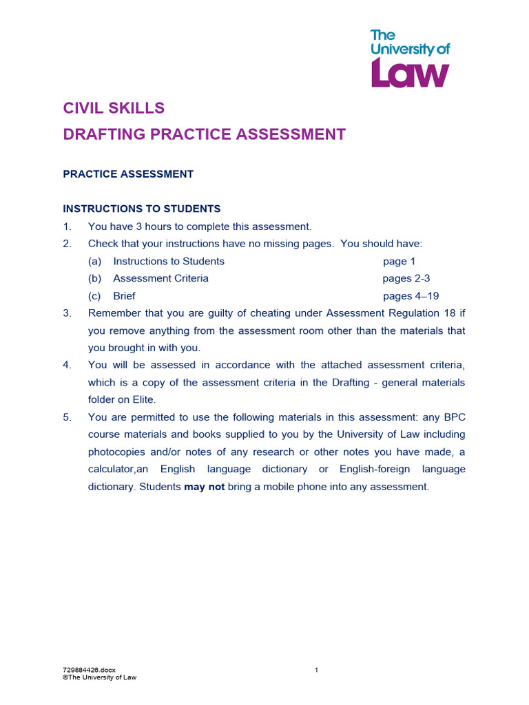 2223 Skill Civ Ce02 Drafting Practice Assessment | PDF | Pleading ...