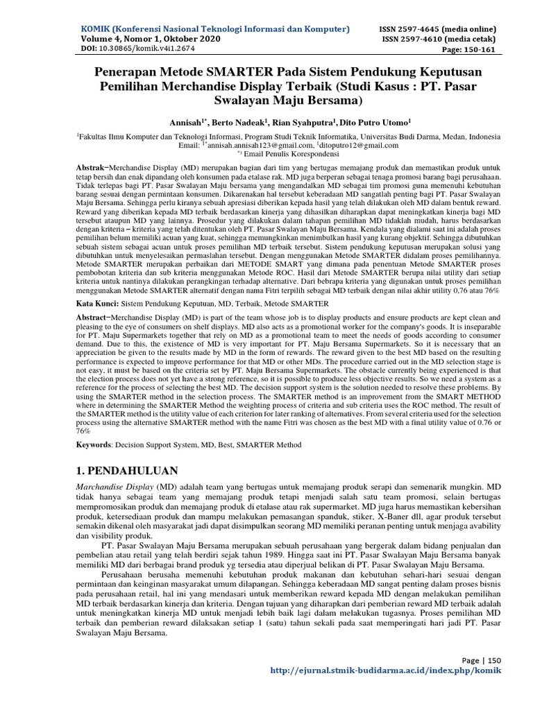 Perhitungan Metode SMARTER | PDF