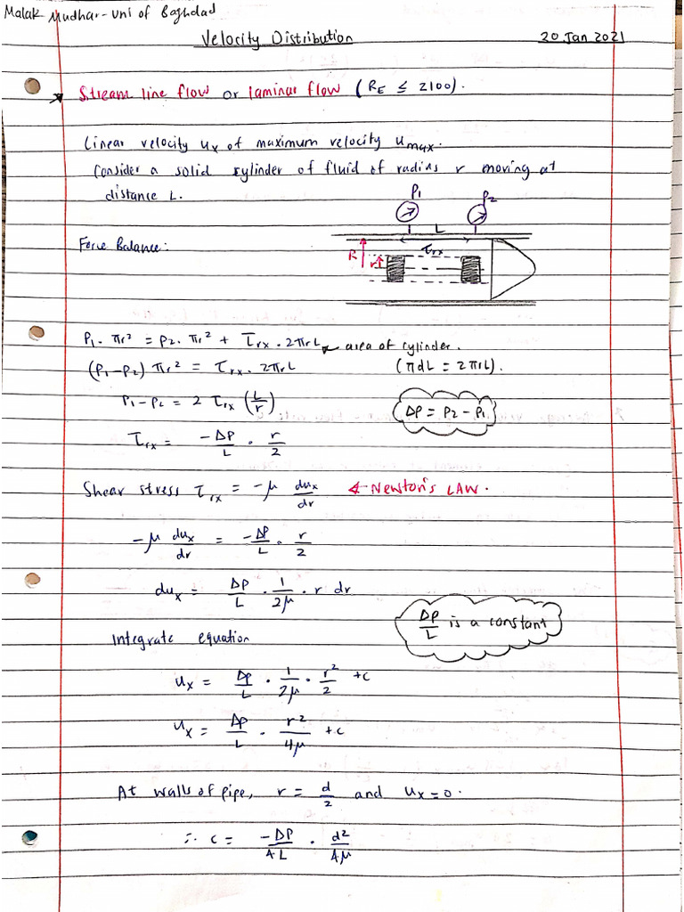 Fluid Kinematics Velocity Distribution Continuity Equation | PDF
