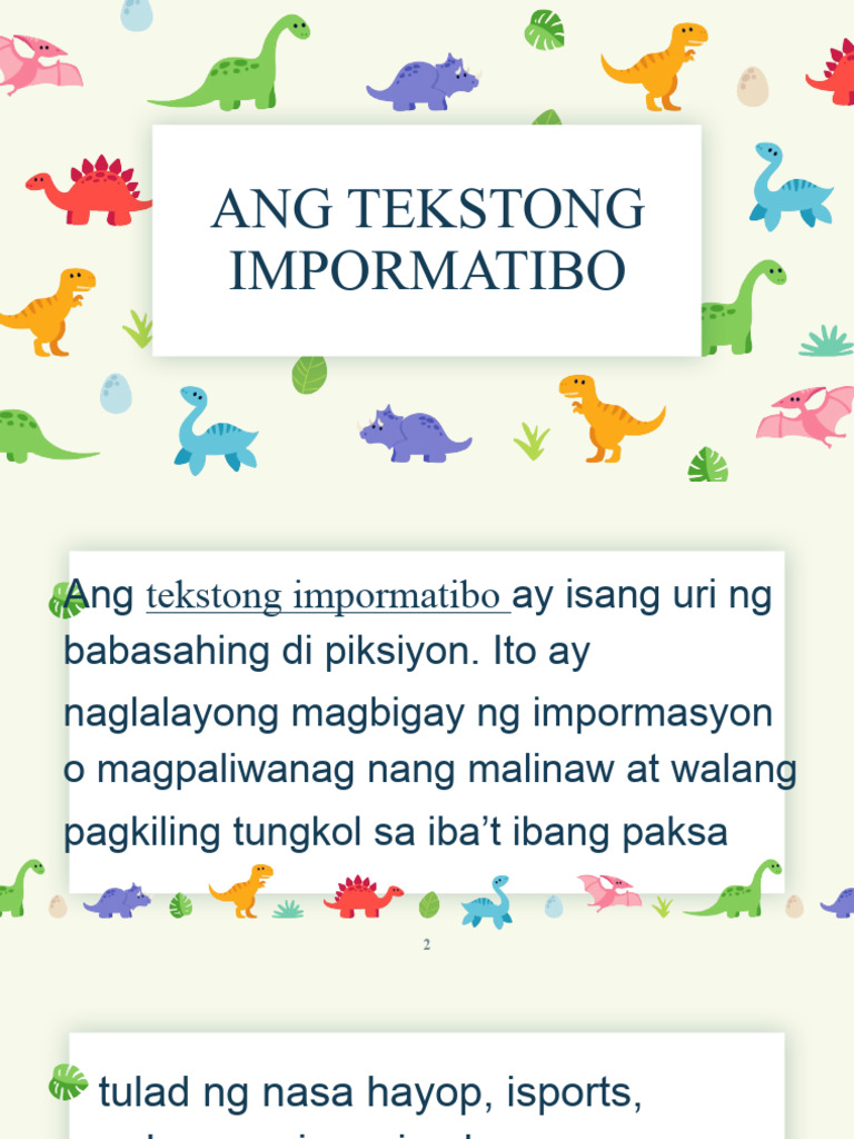 Lesson 1 Tekstong Impormatibo | PDF
