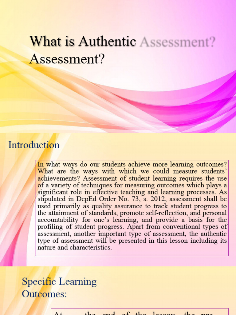 Authentic Assessment. Nature and Characteristics | PDF | Educational ...